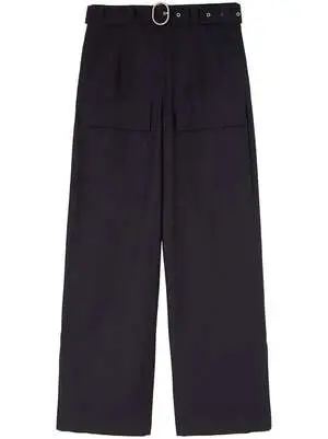 JIL SANDER Belted Wide-leg Trousers - Blue