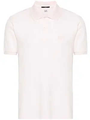 C.P. COMPANY Logo-patch Piqué Polo Shirt - Pink
