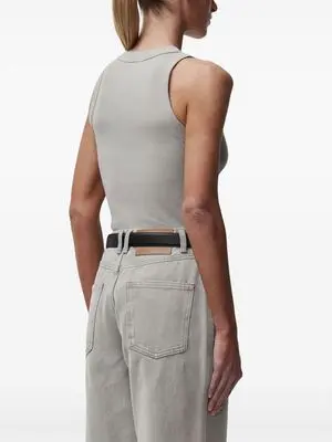 12 STOREEZ Ribbed Tank Top - Grey