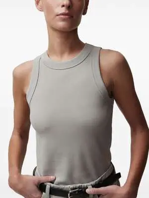 12 STOREEZ Ribbed Tank Top - Grey