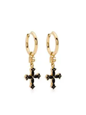 Dolce & Gabbana Cross Pendant Hoop Earrings - Gold