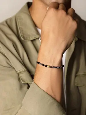 NIALAYA JEWELRY Japanese Miyuki Beaded Bracelet - Black