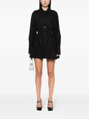 PATOU Ruffled Mini Shirtdress - Black