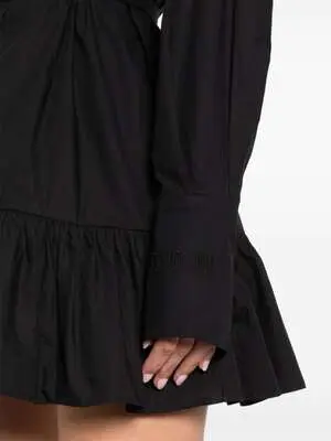 PATOU Ruffled Mini Shirtdress - Black
