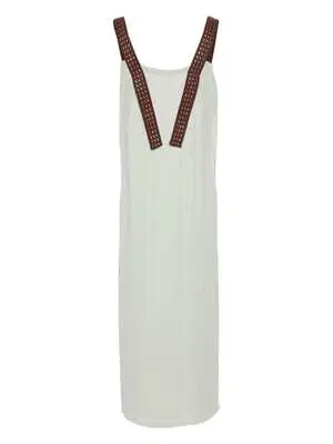 ALYSI Interwoven-straps Plissé Midi Dress - Green