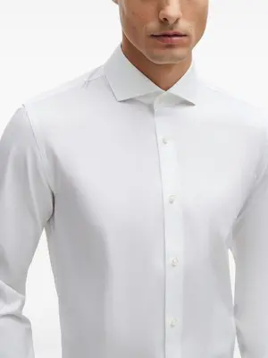 BOSS Button-up Cotton Blend Shirt