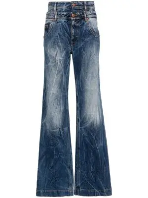 Versace Double-waist Wide-leg Jeans