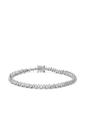 SUZANNE KALAN 18kt Gold Princess Diamond Tennis Bracelet - White