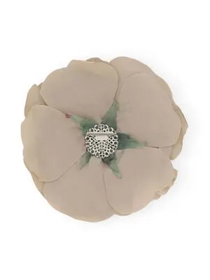 Dolce & Gabbana Floral Appliqué Brooch - Neutrals