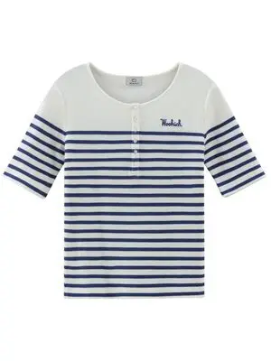 Woolrich Logo-embroidered Striped T-shirt