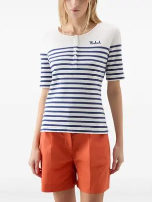 Woolrich Logo-embroidered Striped T-shirt