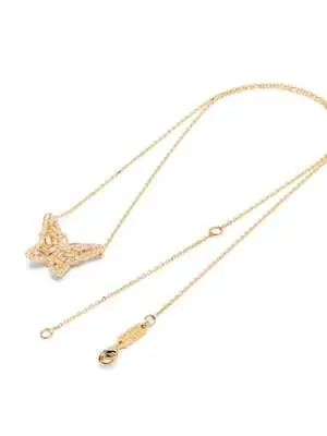 SUZANNE KALAN 18kt Yellow Diamond Butterfly Pendant Necklace - Gold