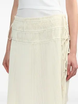 Helmut Lang Strap-detail Pleated Midi Skirt