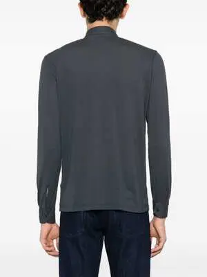 BARBA NAPOLI Cutaway-collar Cotton Shirt - Grey
