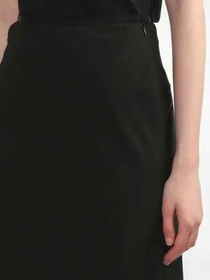 Helmut Lang Asymmetric Virgin Wool Midi Skirt - Black