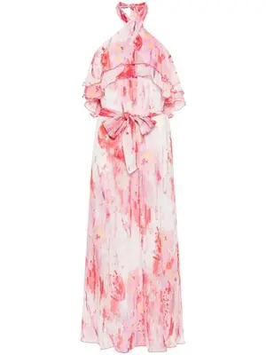 MSGM Floral-print Maxi Dress - Pink