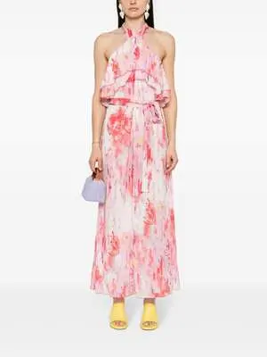 MSGM Floral-print Maxi Dress - Pink