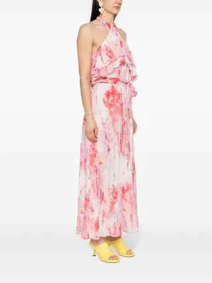MSGM Floral-print Maxi Dress - Pink