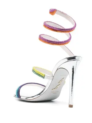 Rene Caovilla Rainbow 105mm Leather Sandals - Blue