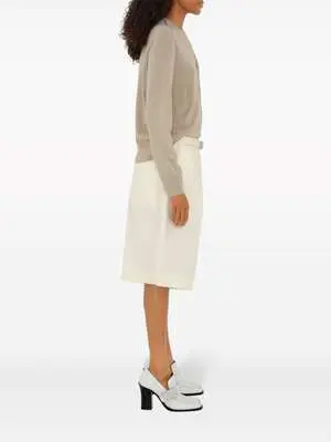 Burberry V-neck Wool Cardigan - Neutrals