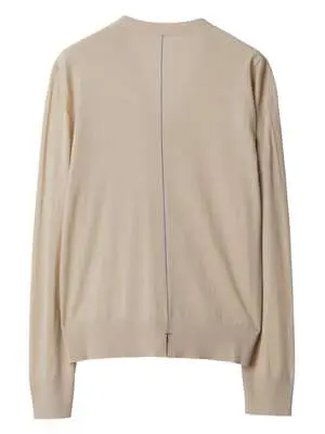 Burberry V-neck Wool Cardigan - Neutrals