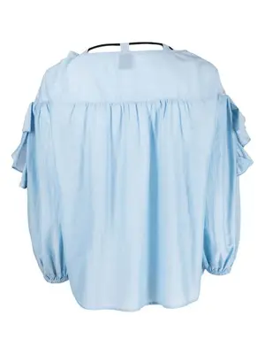 Pinko Tied-neck Ruffled Blouse - Blue