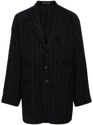 Yohji Yamamoto Pinstriped Single-breasted Blazer