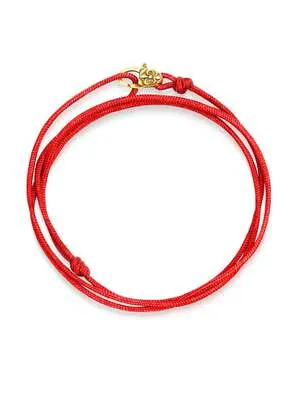 NIALAYA JEWELRY Fleur-de-lis Cord Bracelet - Red