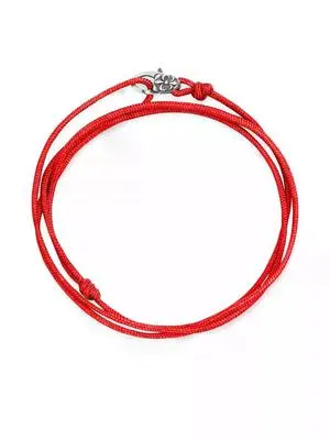 NIALAYA JEWELRY Fleur-de-lis Embossed Cord Bracelet - Red