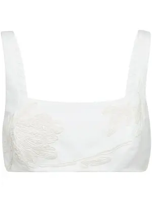 BRUNELLO CUCINELLI Brunello Cucinelli Cropped Top With Floral Embroidery