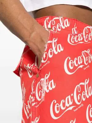 ERL Coca-cola Print Shorts - Red