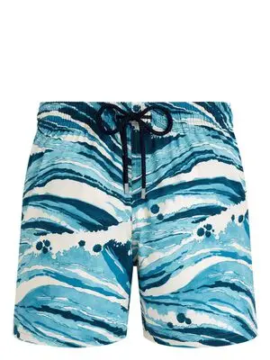 Vilebrequin X Maison Kitsuné Wave-print Swim Shorts
