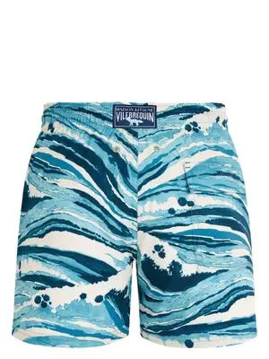 Vilebrequin X Maison Kitsuné Wave-print Swim Shorts