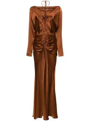Alberta Ferretti Cut-out Satin Midi Dress