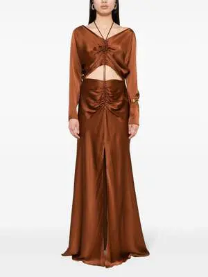 Alberta Ferretti Cut-out Satin Midi Dress