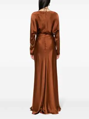 Alberta Ferretti Cut-out Satin Midi Dress