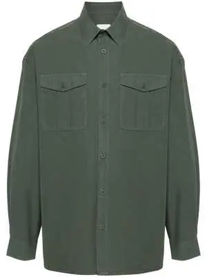 Emporio Armani Logo-patch Organic Cotton Shirt