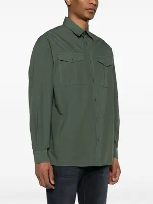 Emporio Armani Logo-patch Organic Cotton Shirt