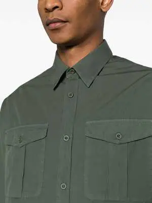 Emporio Armani Logo-patch Organic Cotton Shirt