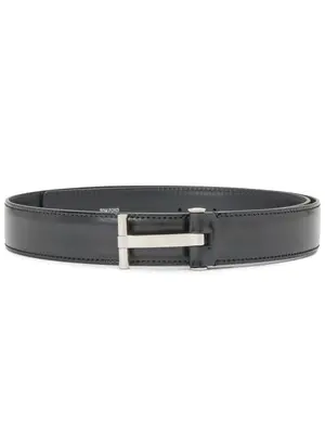 TOM FORD T-buckle Leather Belt - Black