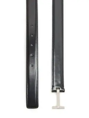 TOM FORD T-buckle Leather Belt - Black