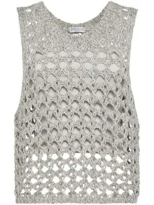 Brunello Cucinelli Open-knit Sleeveless Vest