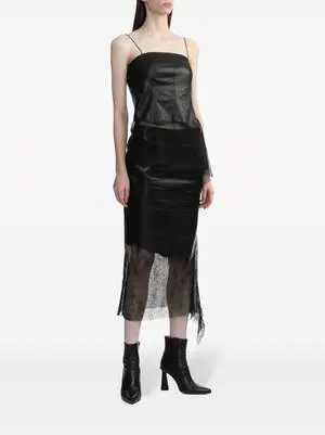 Helmut Lang Sheer Panelled Leather Top