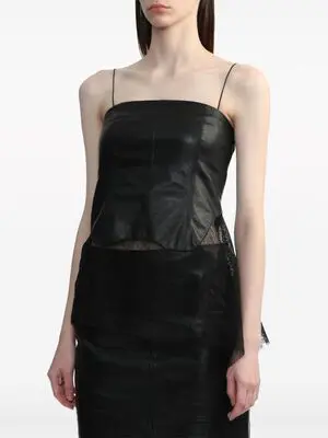 Helmut Lang Sheer Panelled Leather Top