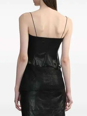 Helmut Lang Sheer Panelled Leather Top