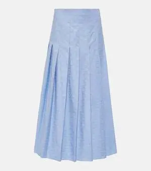 Gucci Gg Supreme Oxford Cotton Midi Skirt