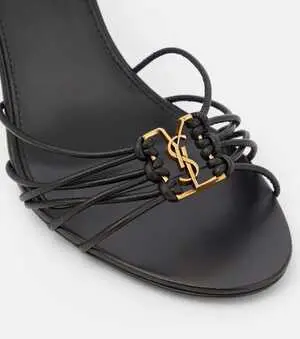 Saint Laurent Babylone 90 Leather Sandals - Black