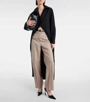 Victoria Beckham Virgin Wool Straight Trousers