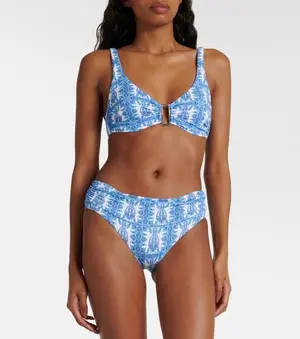 Melissa Odabash Printed Bel Air Bikini Bottom - Blue