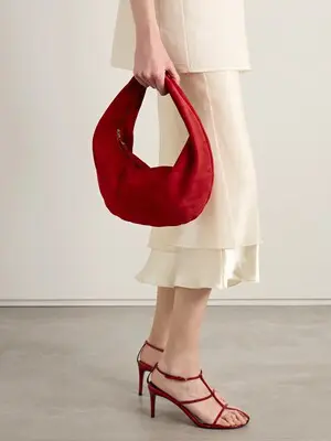 Khaite Olivia Suede Tote - Red